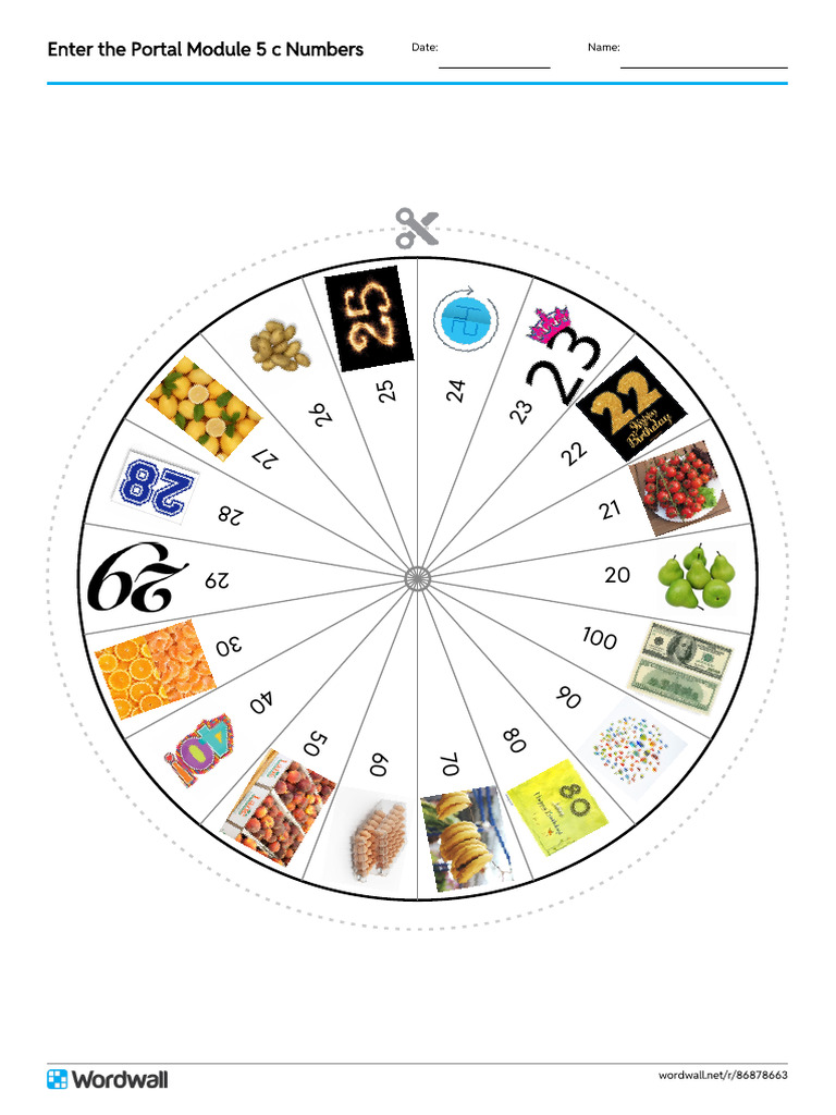 Enter The Portal Module 5 C Numbers Spin The Wheel | PDF