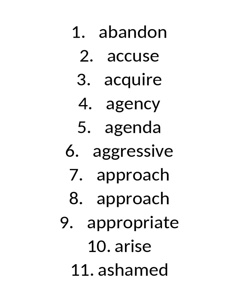 Essential Vocabulary List for Professionals | PDF