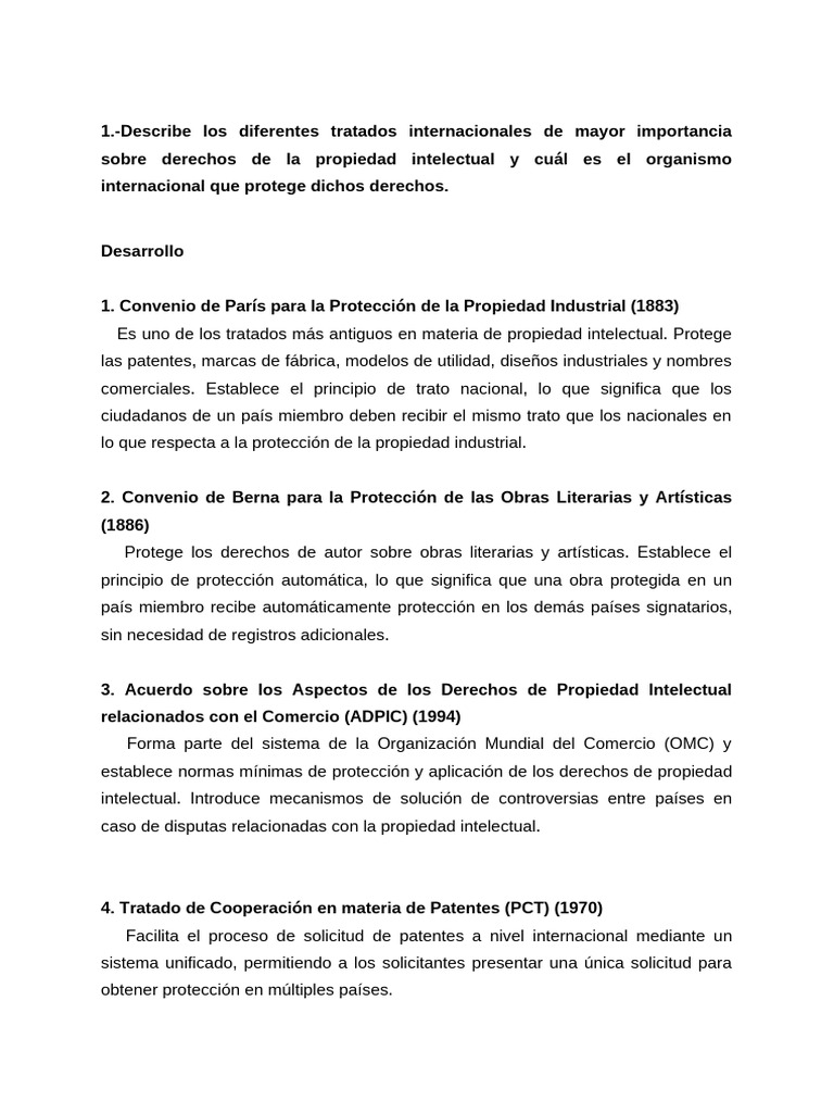 Tarea 2. Derechos Intelectuales | PDF | Organización Mundial de la ... Tarea 2. Derechos Intelectuales | PDF | Organización Mundial de la ...