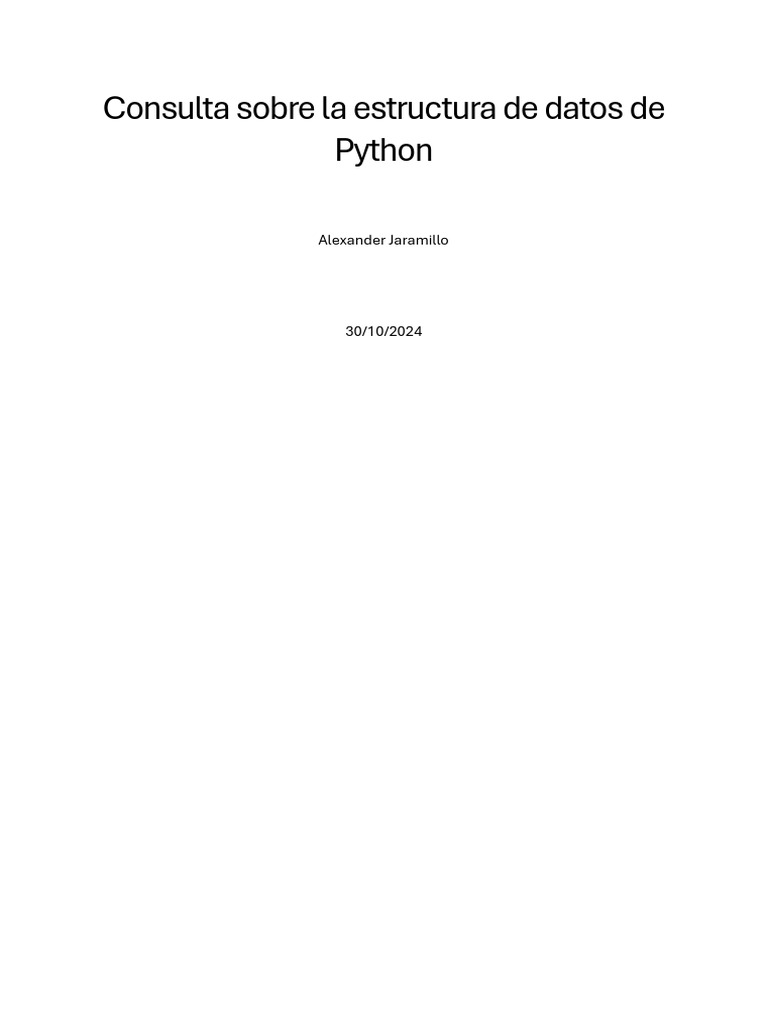 Estructuras de Datos en Python | PDF