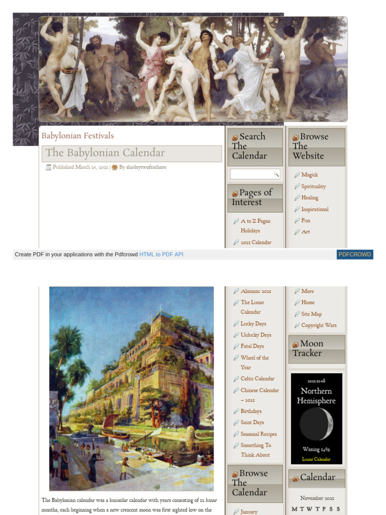 Web. Shirleytwofeathers - Com Pagancalendar Category Babylon | PDF ...