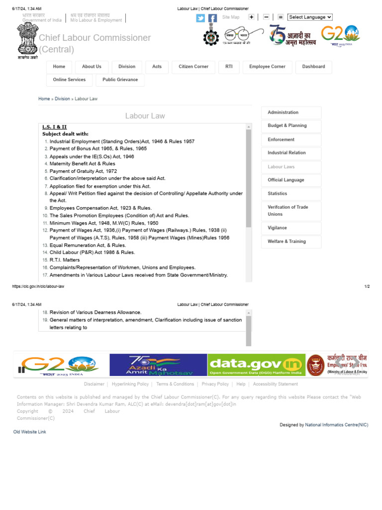Overview of Indian Labour Laws | PDF | Labour Law | Employment
