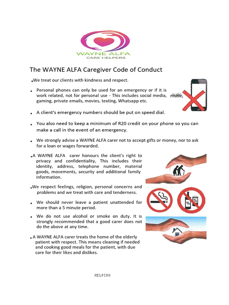 Caregiver Conduct & Best Practices | PDF | Caregiver | Health Care