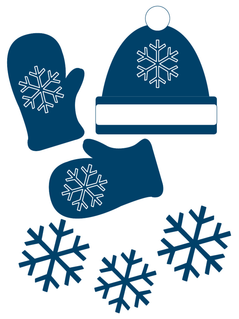 Snowflake Photo Booth Blue Hat Gloves | PDF