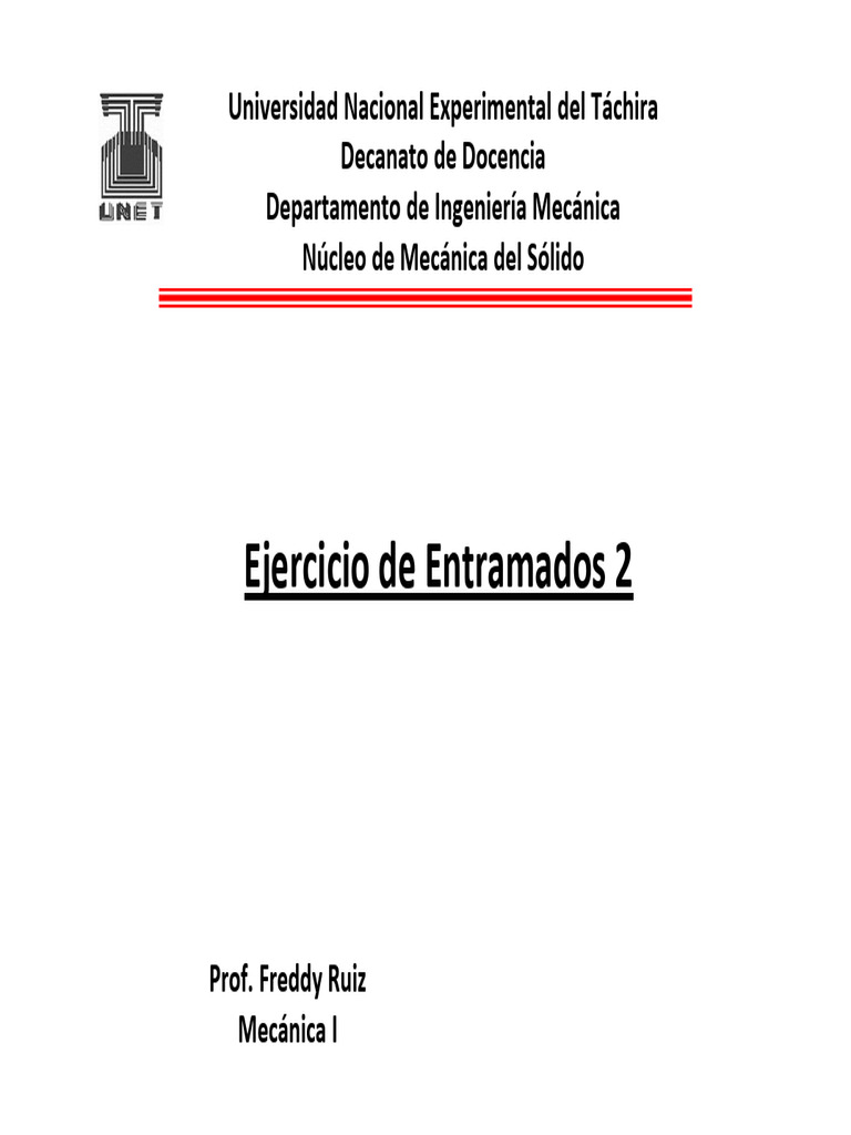 Ejercicio de Entramados en Mecánica I | PDF