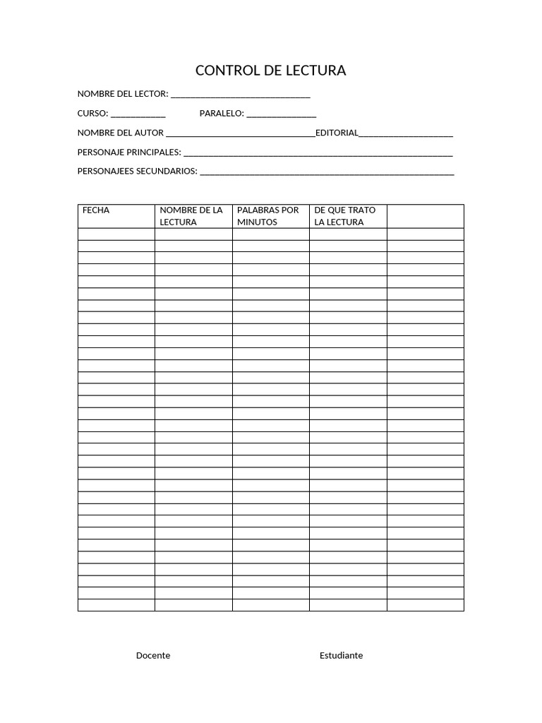 Control de Lectura | PDF