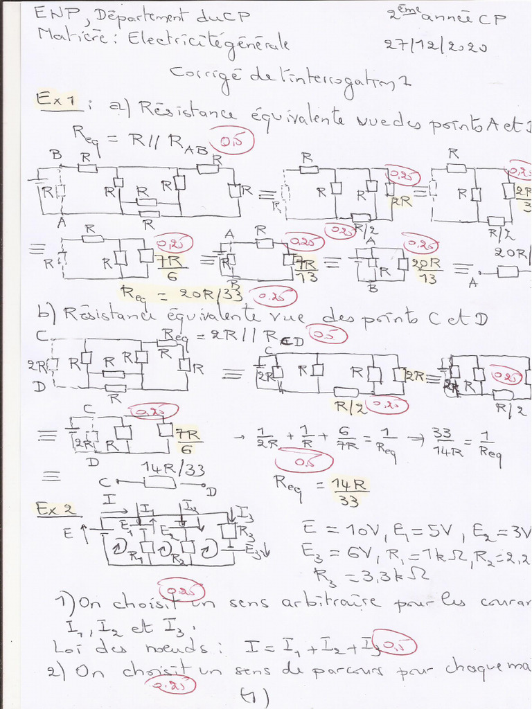 Interro 1 2021 Correction (1) | PDF