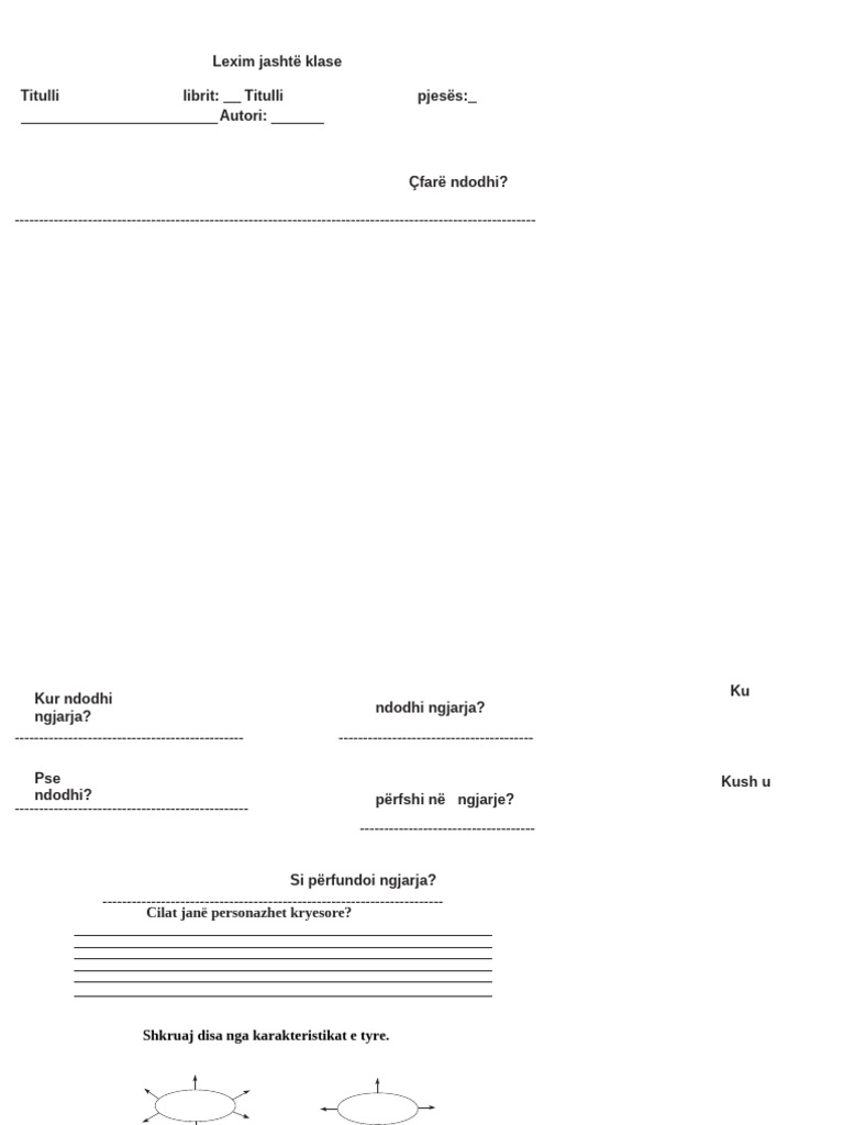 Lexim Jashtë Klase | PDF