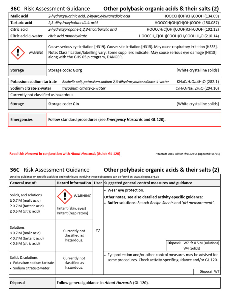 HC036C Other Polybasic Organic Acids Their Salts 2 | PDF | Acid ...