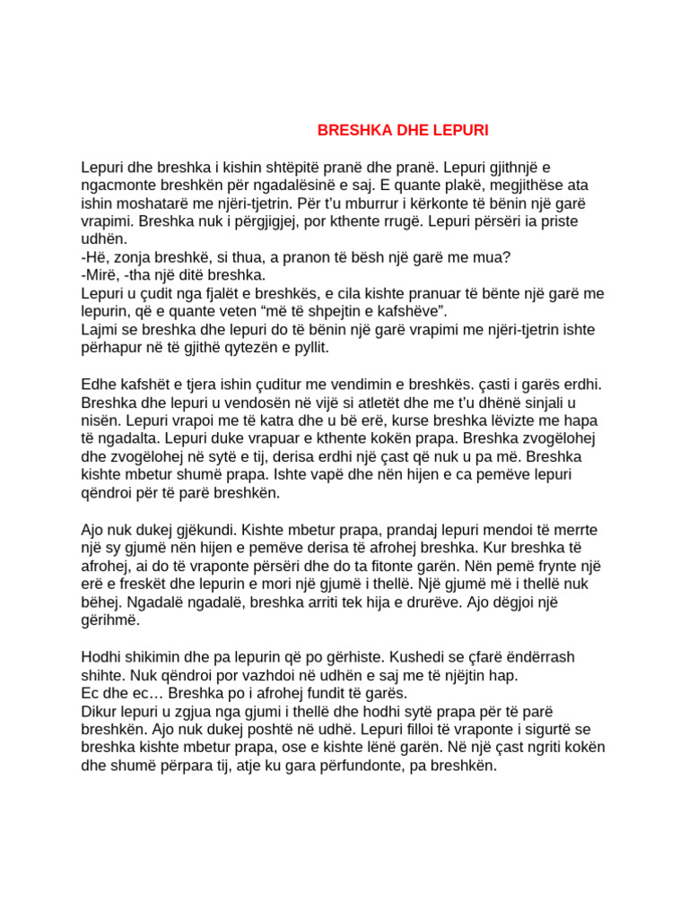 Breshka Dhe Lepuri | PDF
