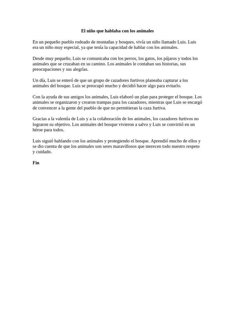 El niño que hablaba con animales | PDF