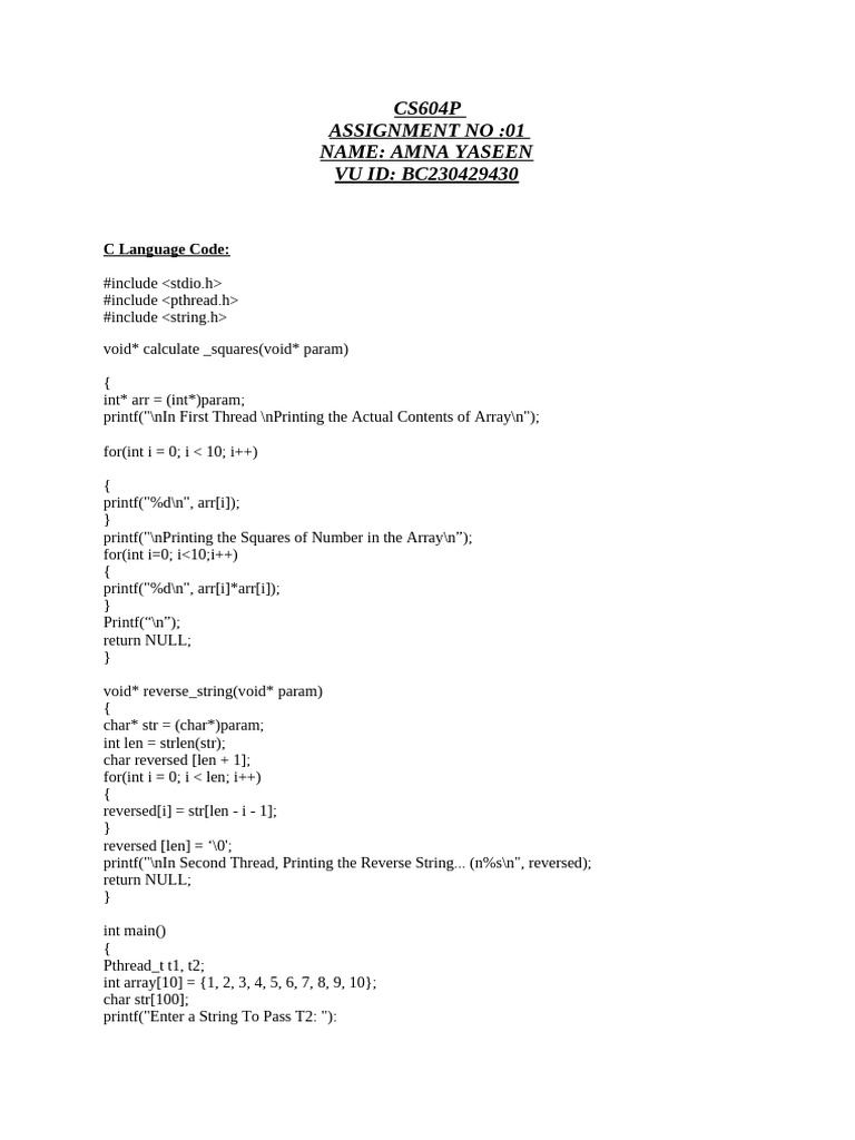 Cs604p Assignment 01 | PDF