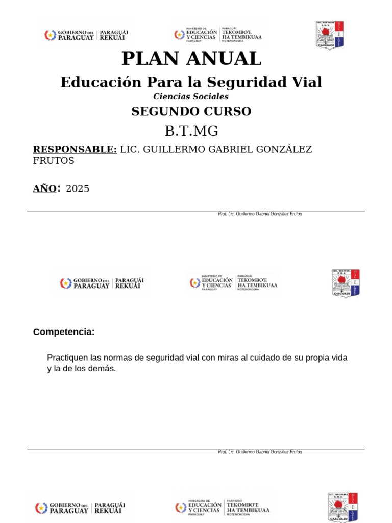 Plan Anual Educ. Vial | PDF | Peatonal | Seguridad vial