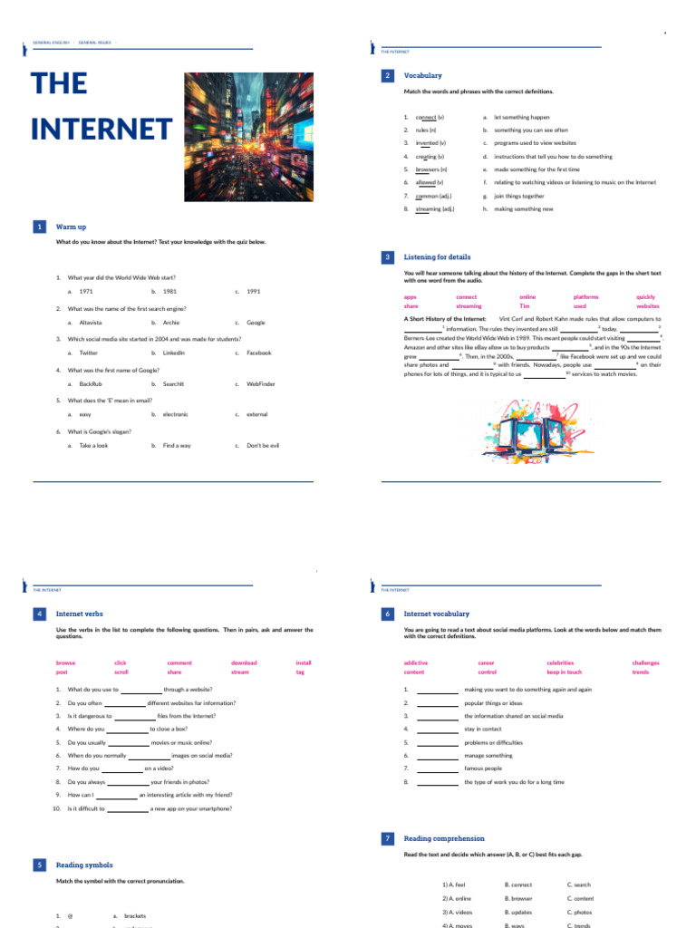 The Internet - Print out | PDF | Internet | World Wide Web