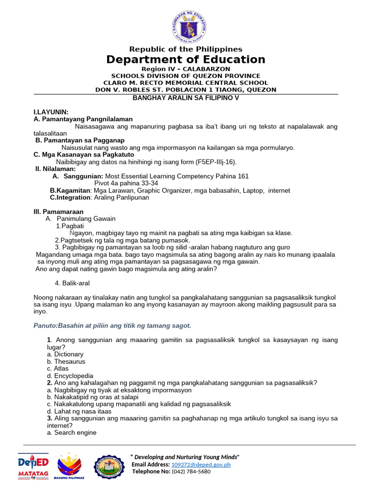 3rd Periodical Cot | PDF