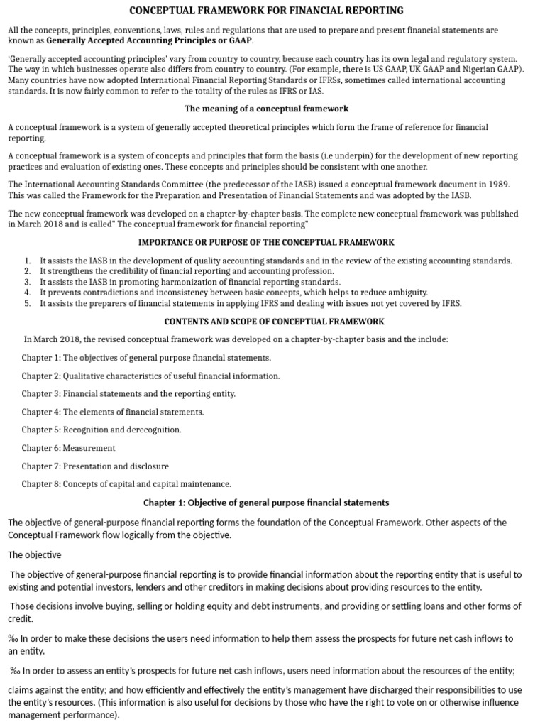 Conceptual Framework for Financial Reporting | PDF | International ...