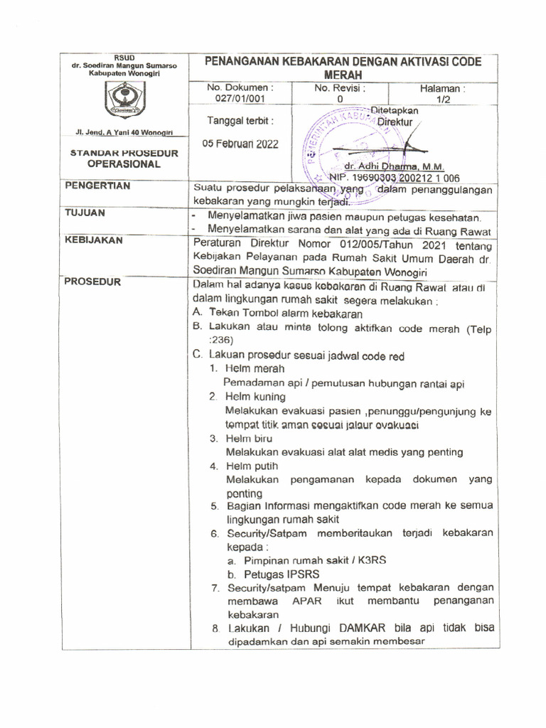 SOP Code Red | PDF