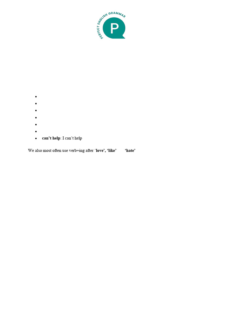 PEG - Verbs that are followed by gerunds (1) | PDF