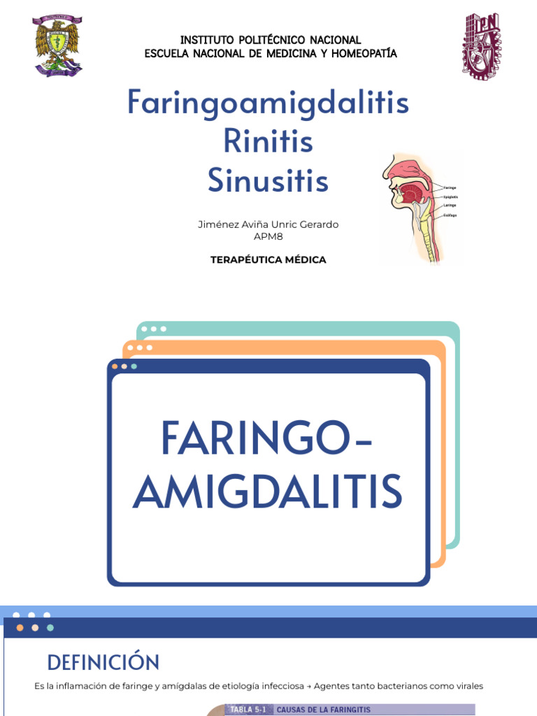 Faringoamigdalitis, Rinitis y Sinusitis | PDF | Resfriado comun | Enfermedades y trastornos