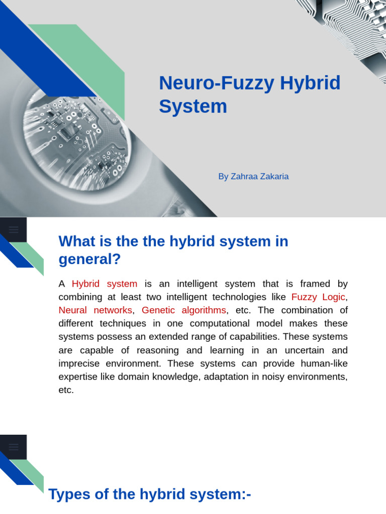 Neuro-Fuzzy Hybrid System Presentation | PDF | Fuzzy Logic | System