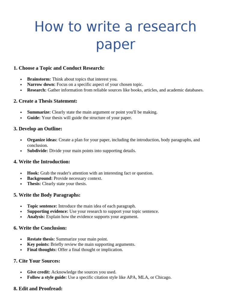 How To Write A Research Paper | PDF | Thesis | Methodology