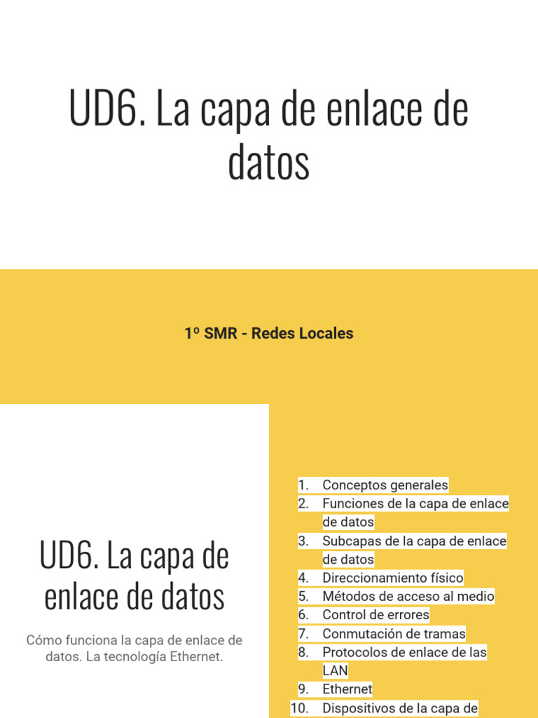 UD6. Presentación | PDF | Conmutador de red | Red de computadoras
