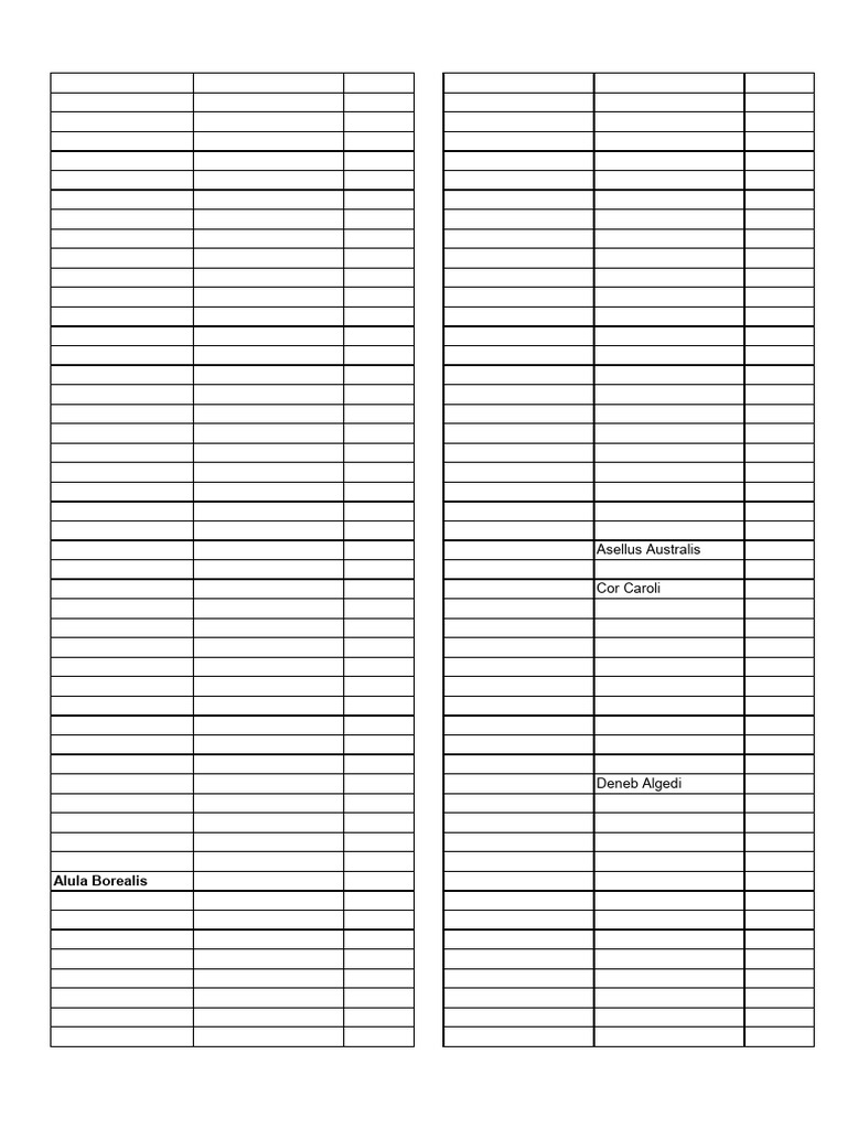 Synscan Alignment Stars | PDF | Constellation | Astronomical Objects