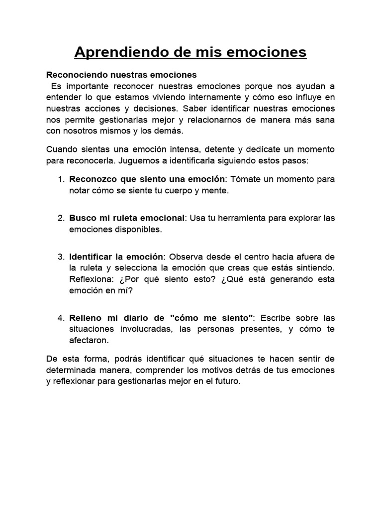 Reconoce y Gestiona tus Emociones | PDF