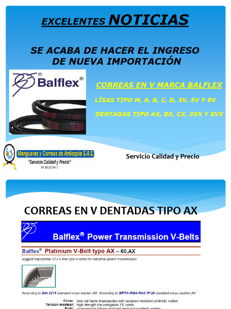 Nueva Importación Balflex Correas | PDF