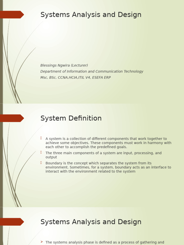 Lecture 1-System Analysis and Design | PDF | System | Questionnaire