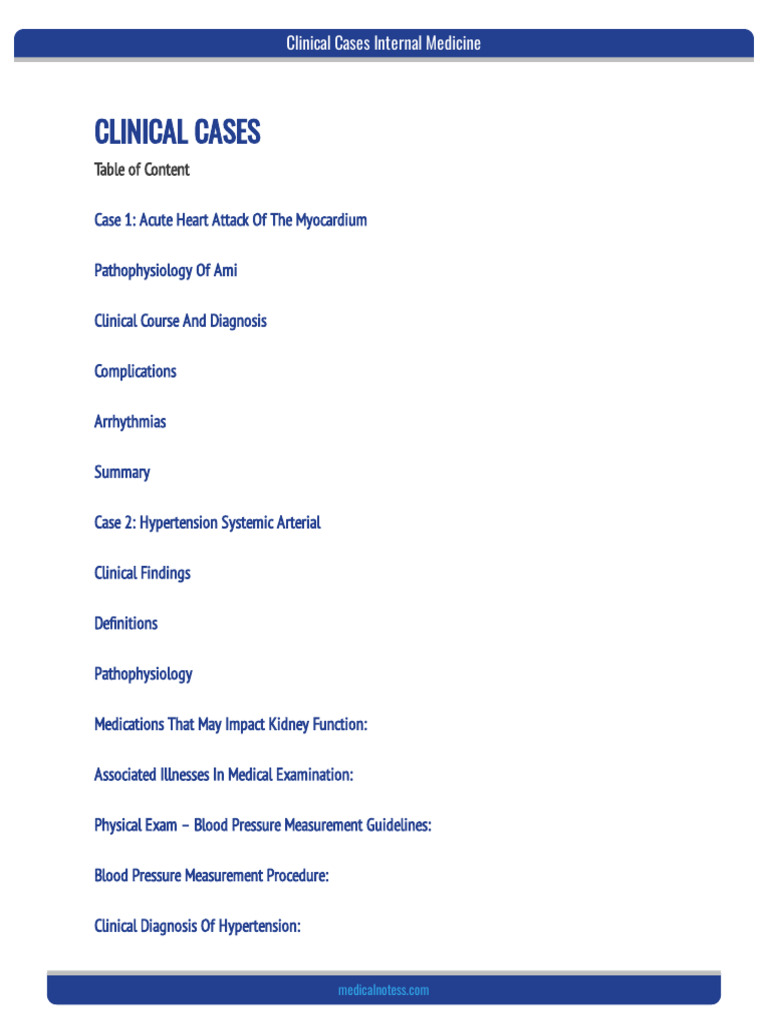 Clinical Cases Internal Medicine | PDF | Myocardial Infarction ...