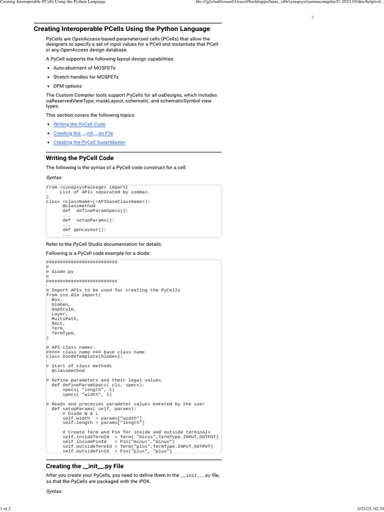Creating Interoperable PCells Using The Python Language | PDF | Programming Paradigms | Computer ...