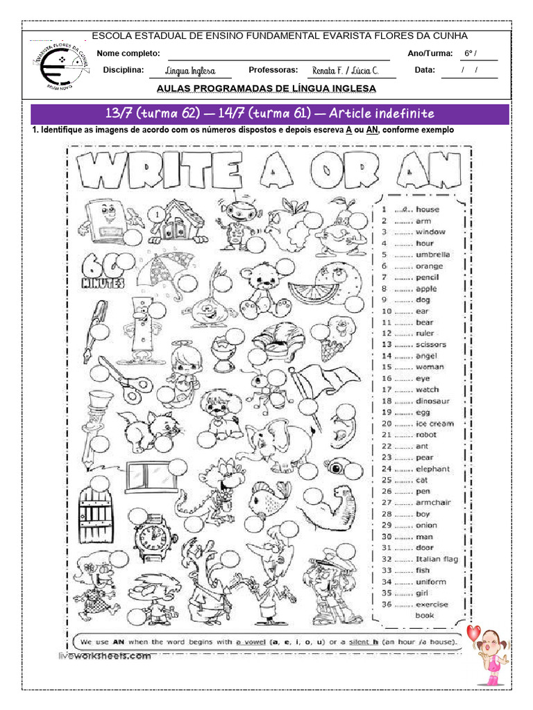 Atividades_Programadas_de_Inglês_6ano_13_e_14_de_julho (1) | PDF