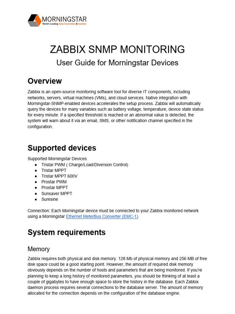 Zabbix Guide for Morningstar Users | PDF | Databases | Directory ...