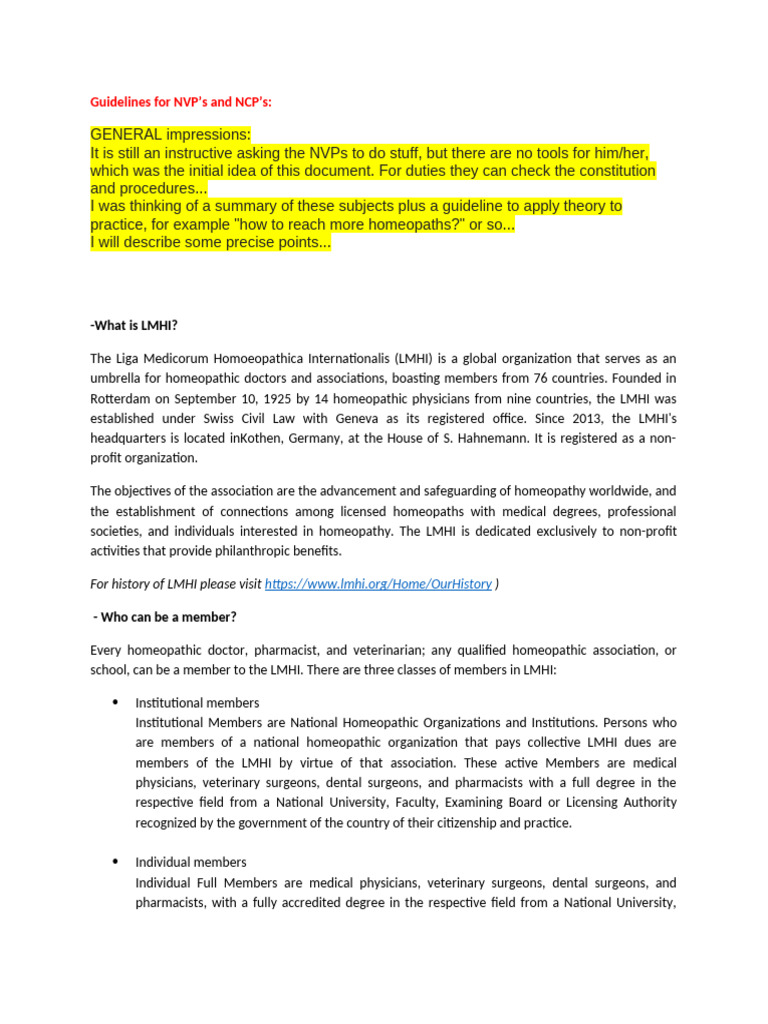 Guidelines For NVP-NCP - Jan 23 | PDF | Homeopathy | Physician