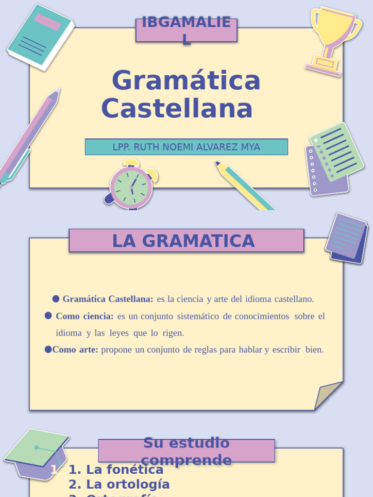 Gramática Castellana: Fundamentos Esenciales | PDF | Adjetivo | Palabra