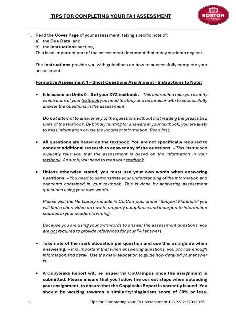 FA1 Assessment Completion Tips | PDF | Human Communication | Learning