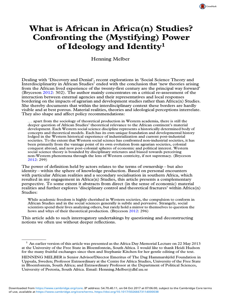 What Is African in Africa N Studies Conf | PDF | Knowledge | Dialogue