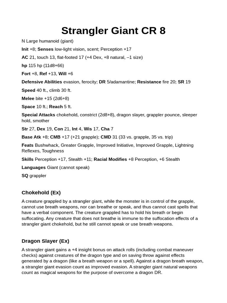 Strangler Giant | PDF