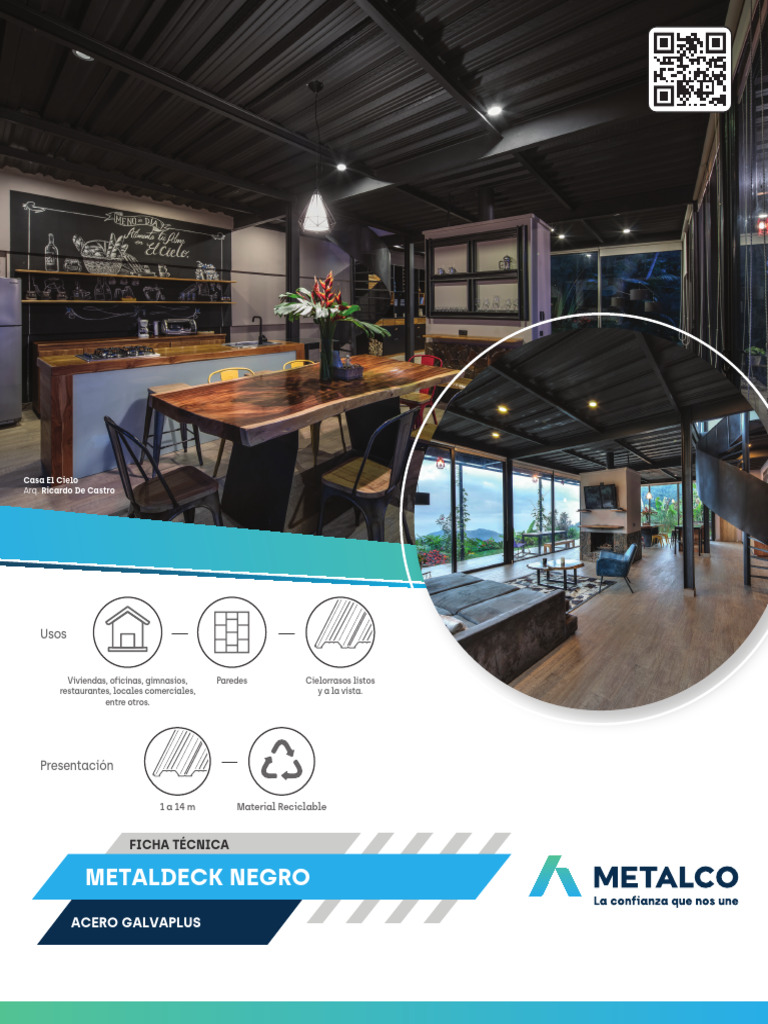 Metaldeck Negro: Estructura y Usos | PDF | Acero | Hormigón