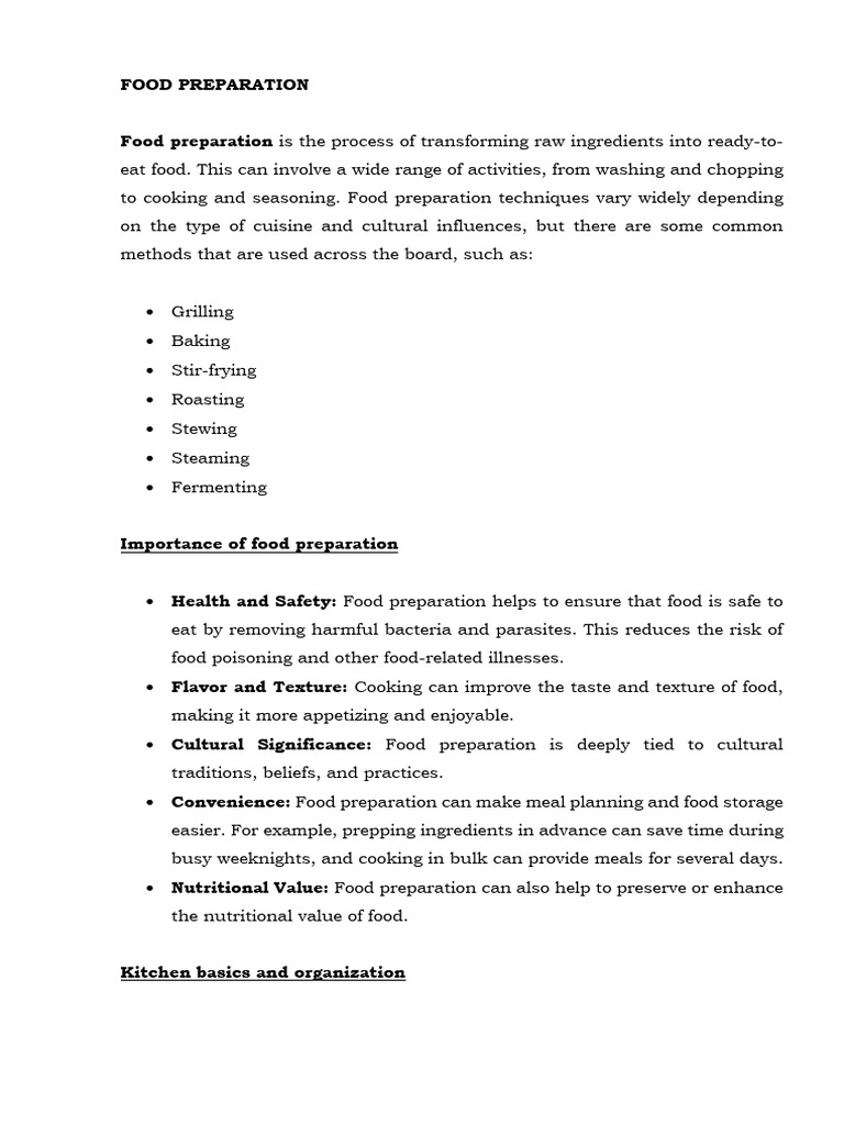 Complete Module-FOOD PREPARATION | PDF | Tableware | Grilling