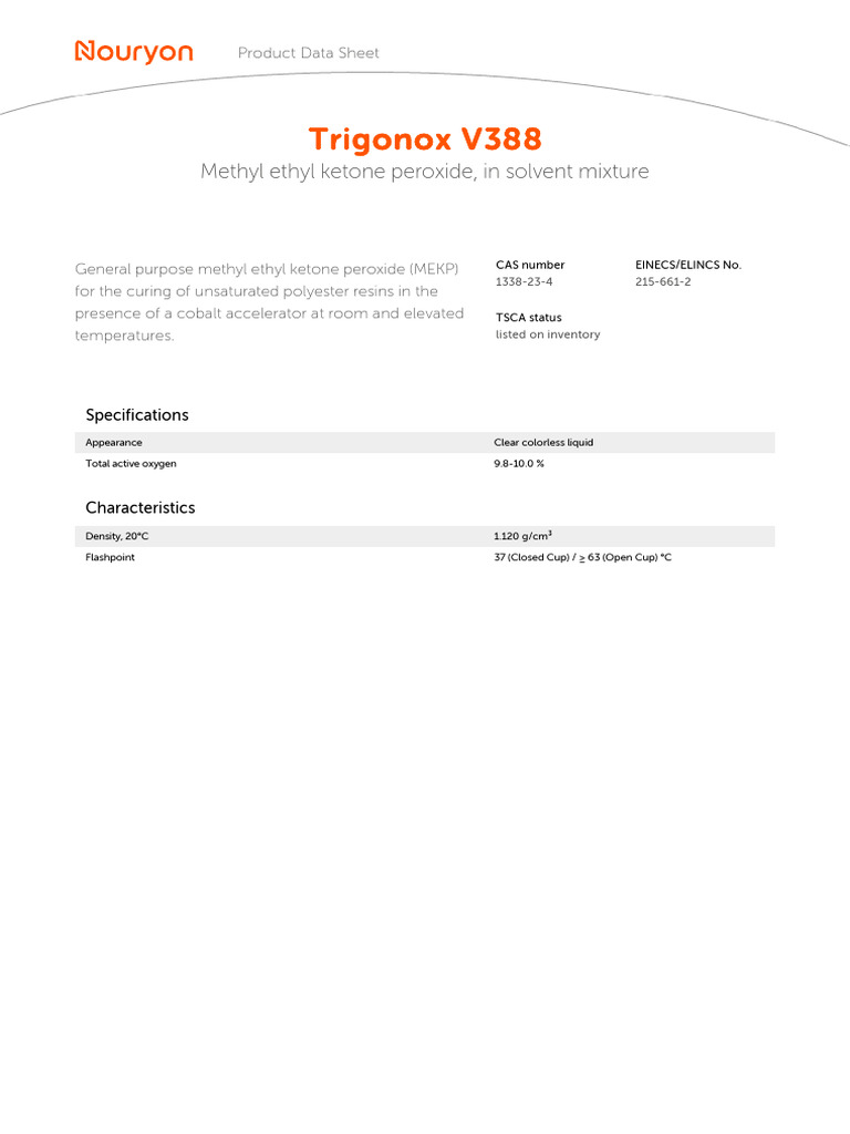 Ficha Tecnica - TRIGONOX V388 (Ingles) | PDF | Chemical Compounds ...