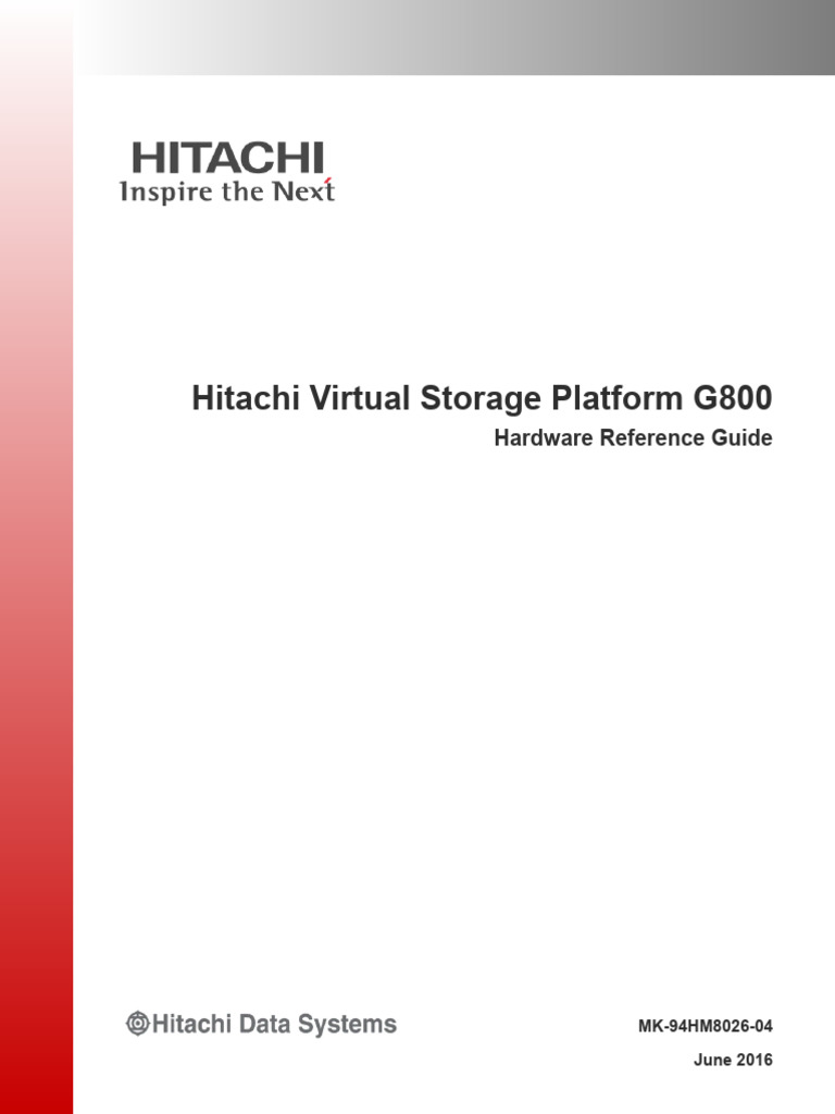 Hitachi Virtual Storage Platform G800: Hardware Reference Guide | PDF ...