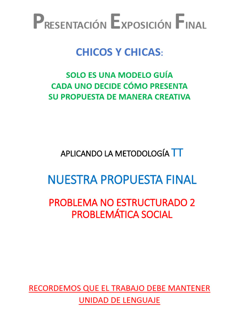 Plantilla Presentacion Problematica Social | PDF | Comunicación humana