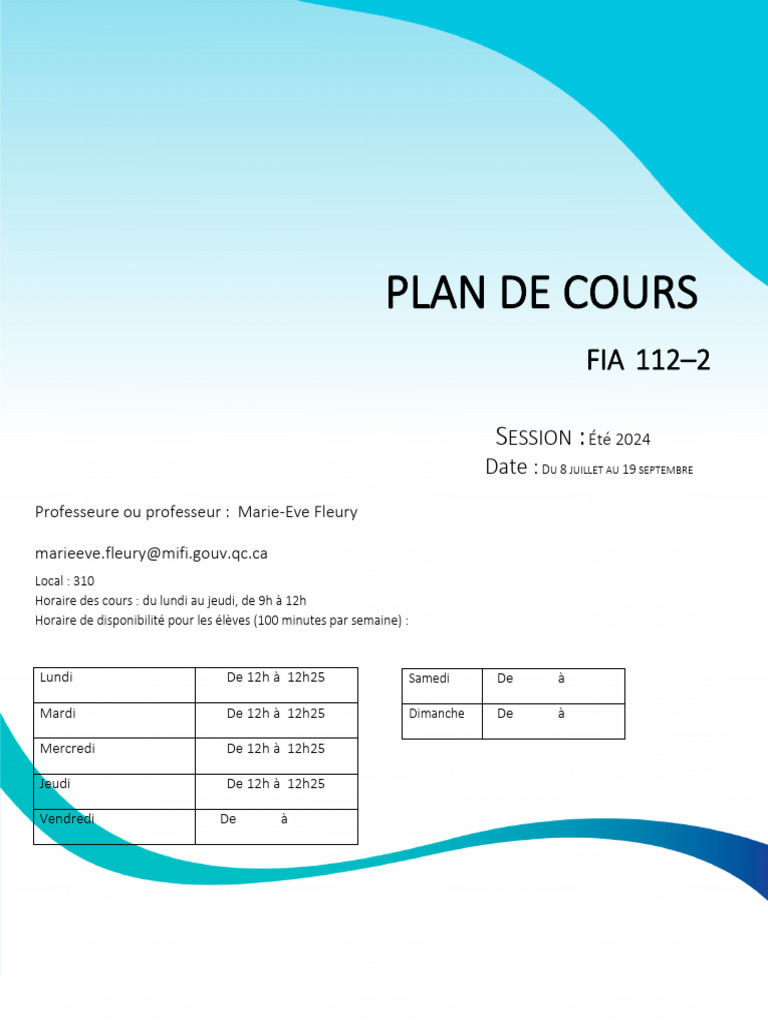 Francisation Niveau 8 : Plan de Cours 2024 | PDF | Verbe | Langue française
