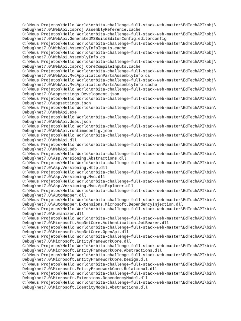 WebApi.csproj.FileListAbsolute | PDF | Postgre Sql | Computer Science
