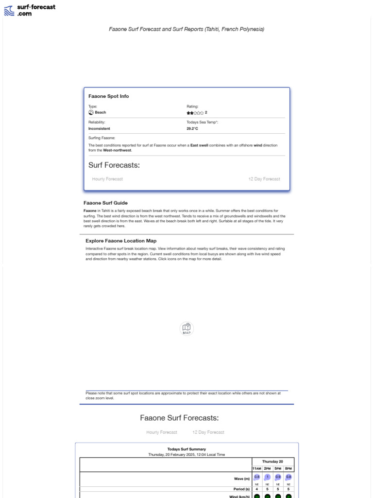 Faaone Surf Forecast & Guide | PDF | Applied And Interdisciplinary ...
