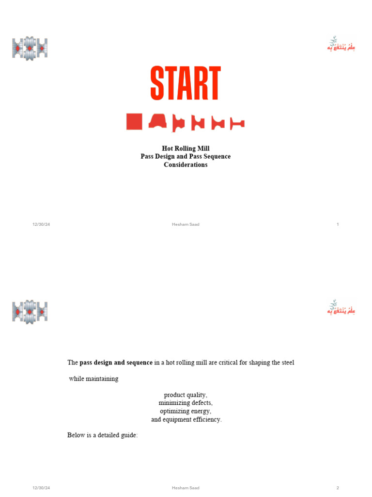 Hot Rolling Mill Pass Design Guide | PDF | Rolling (Metalworking ...