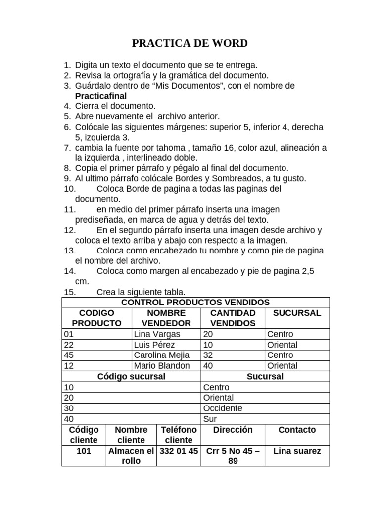 Practica de Word | PDF