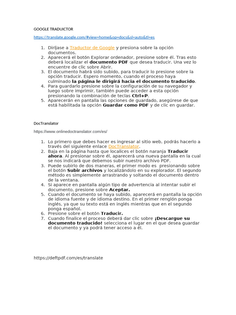 Traductor de PDF A Ingles | PDF